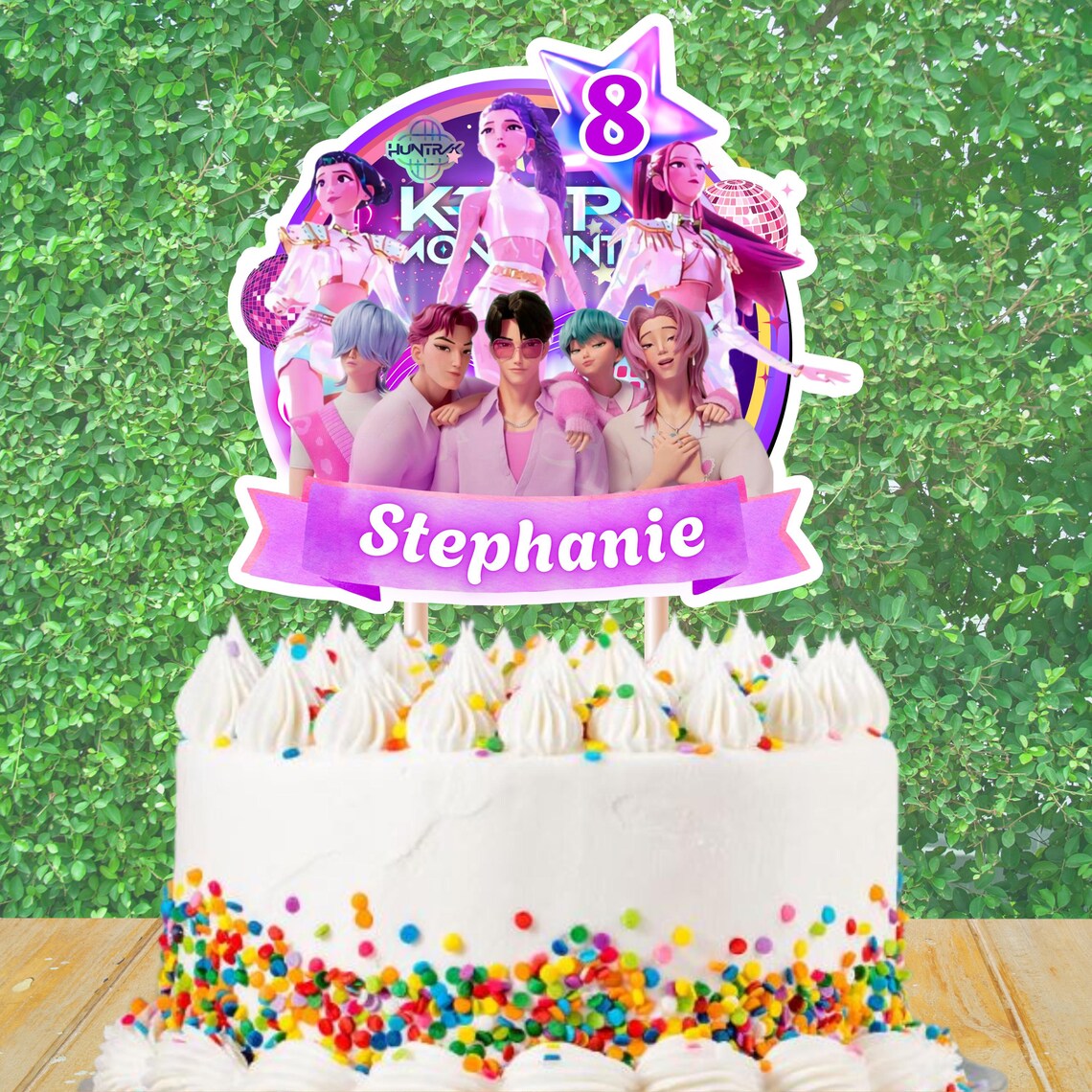 Editable Kpop Demon Hunters Cake Topper, Huntrix Kpop Birthday Toppers ...