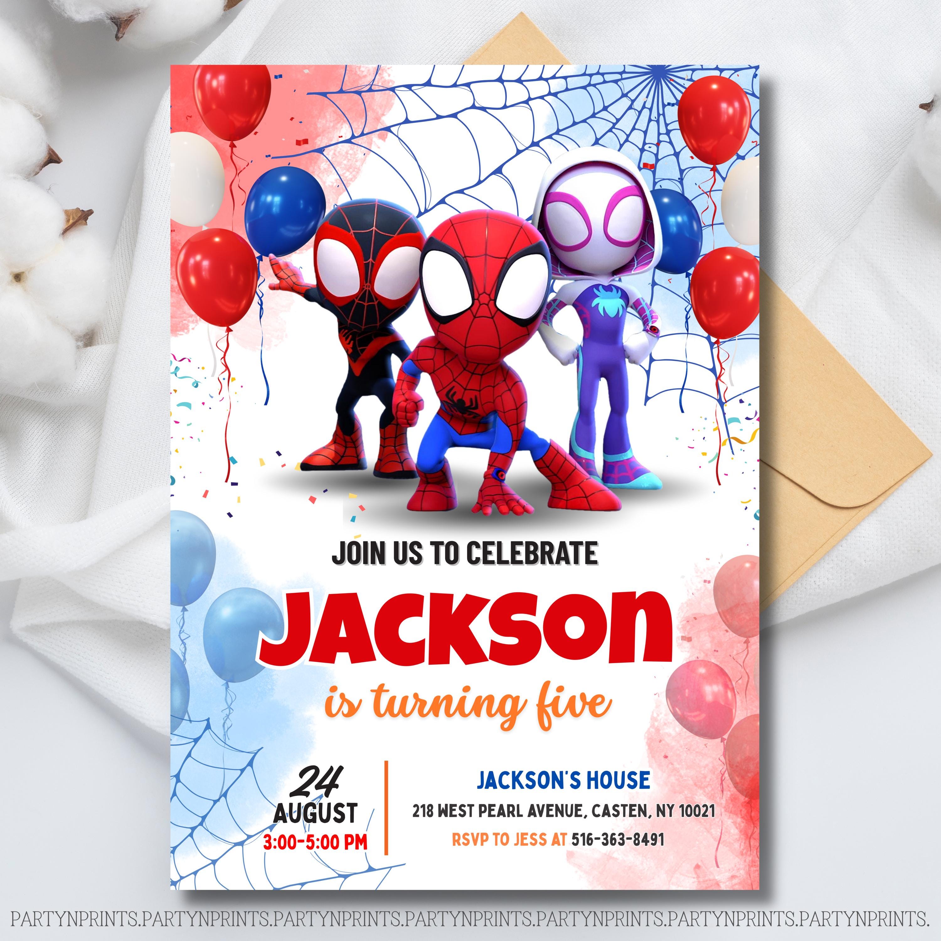 Editable Spidey Birthday Invitation, Spidey Kids Birthday Invitation ...