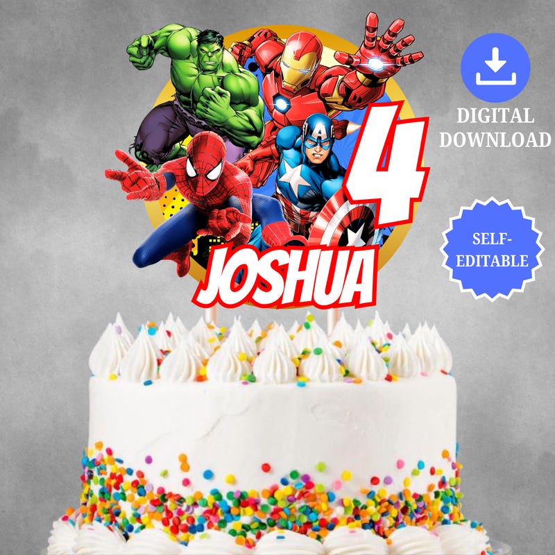 Avenger Kids Cake Topper - Etsy