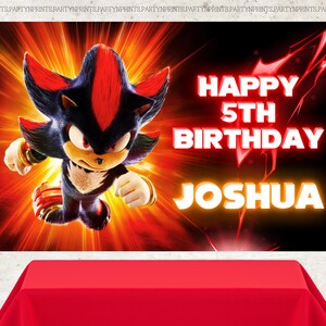 Shadow the Hedgehog Birthday Backdrop, Sonic 3 Birthday Party Backdrop ...