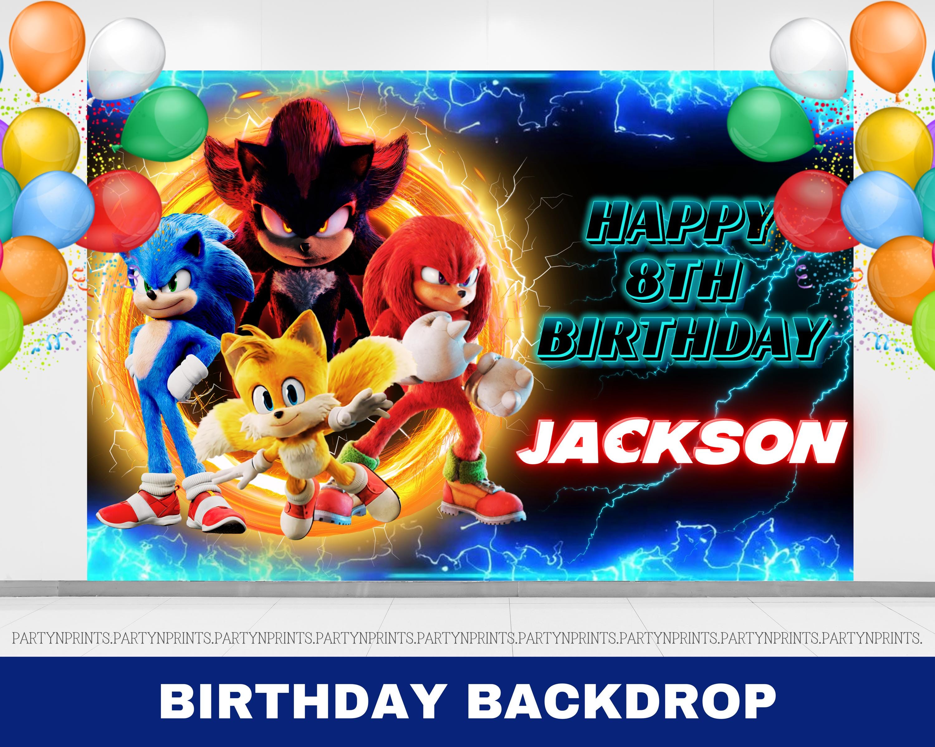 Sonic 3 Birthday Backdrop, Sonic the Hedgehog 3 Birthday Party Backdrop ...