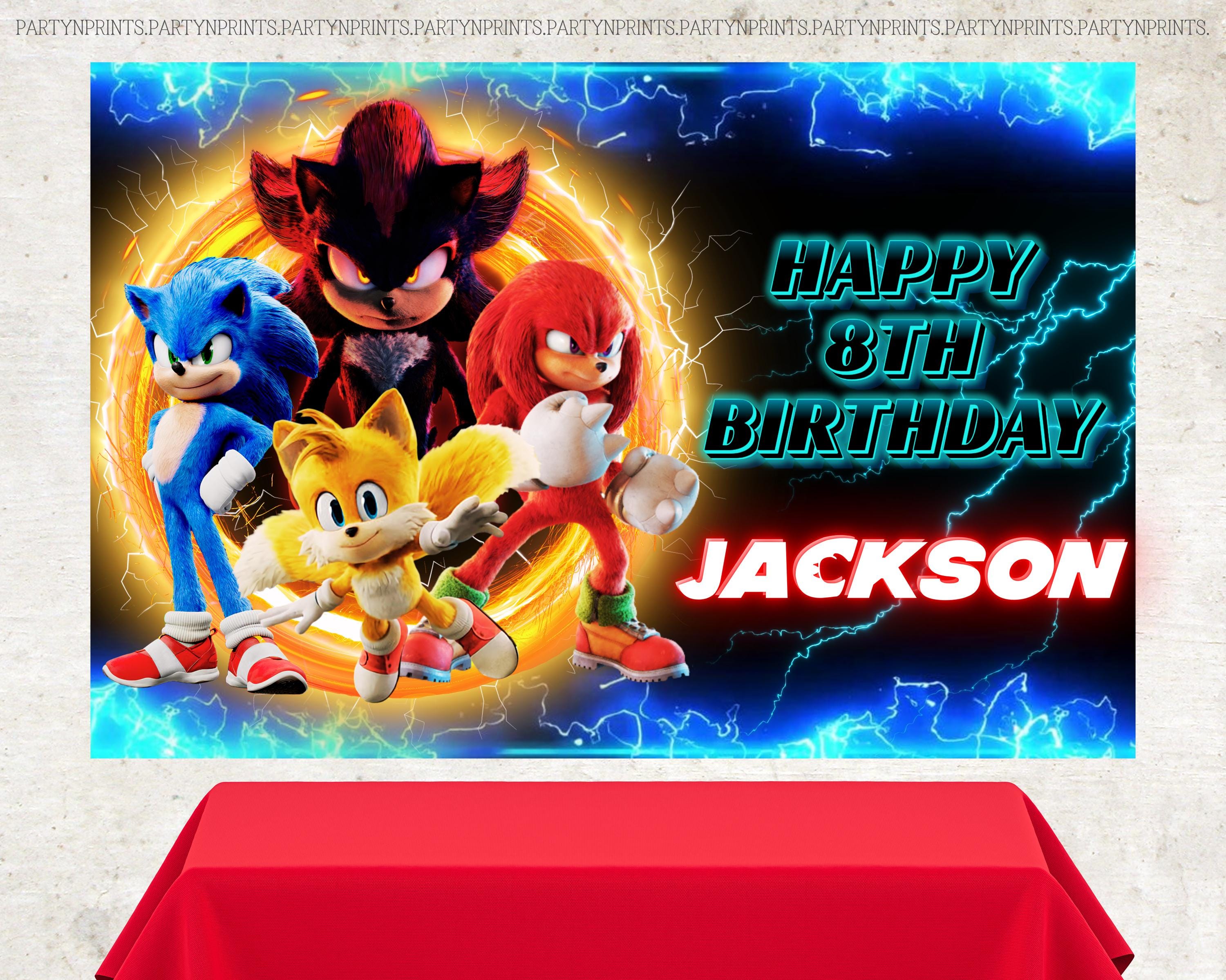 Sonic 3 Birthday Backdrop, Sonic the Hedgehog 3 Birthday Party Backdrop ...