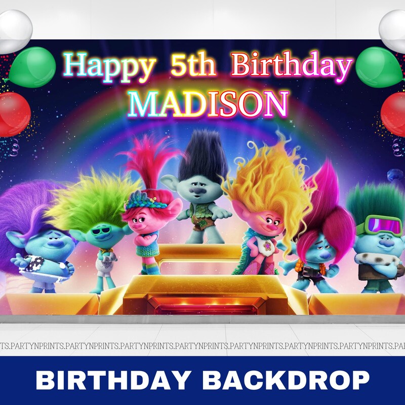 Trolls Backdrop - Etsy