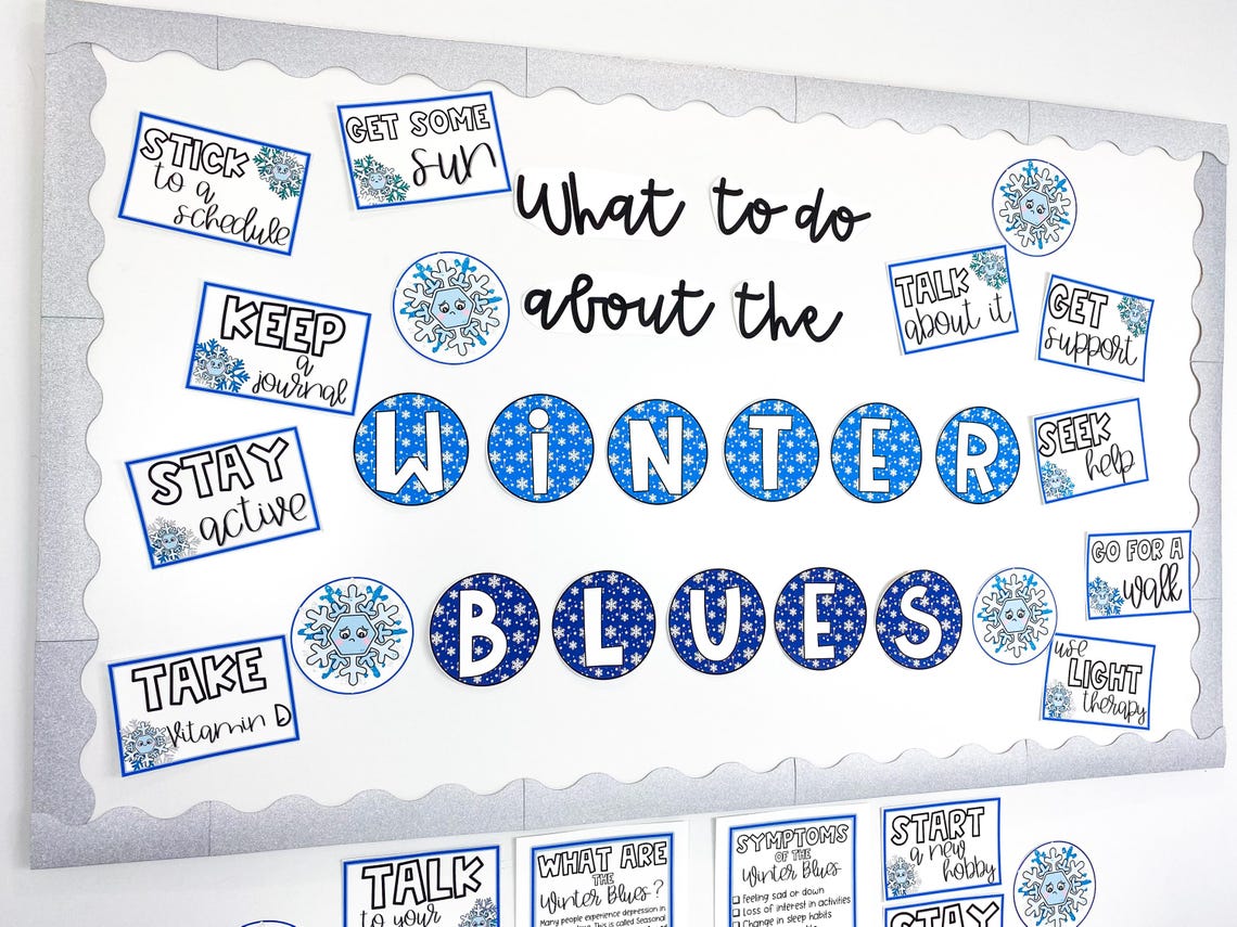 Winter Health Bulletin Board | Winter Blues and Mental Health Printable ...