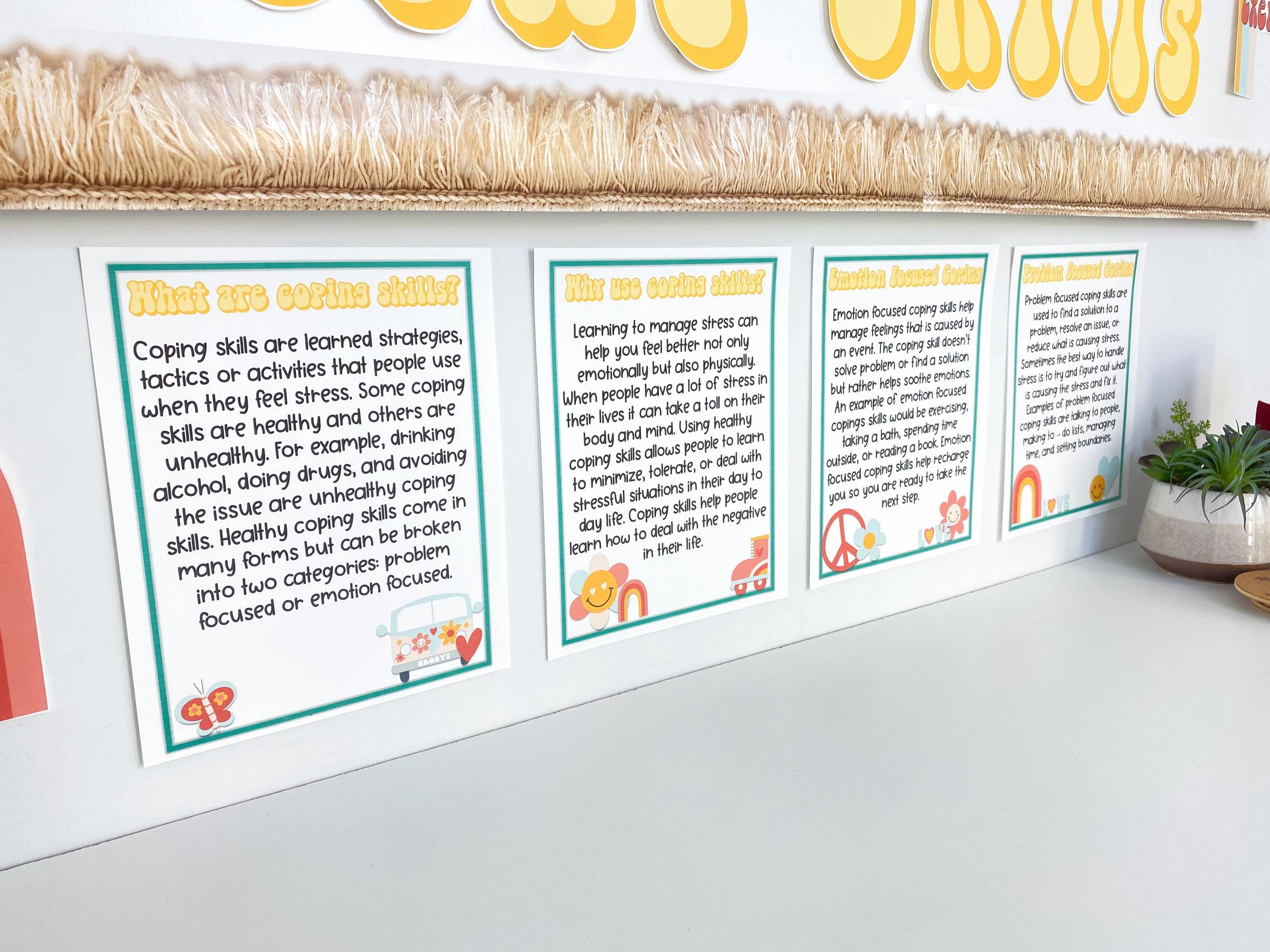 Mental Health Bulletin Board | Groovy Retro Theme | Coping Skills ...