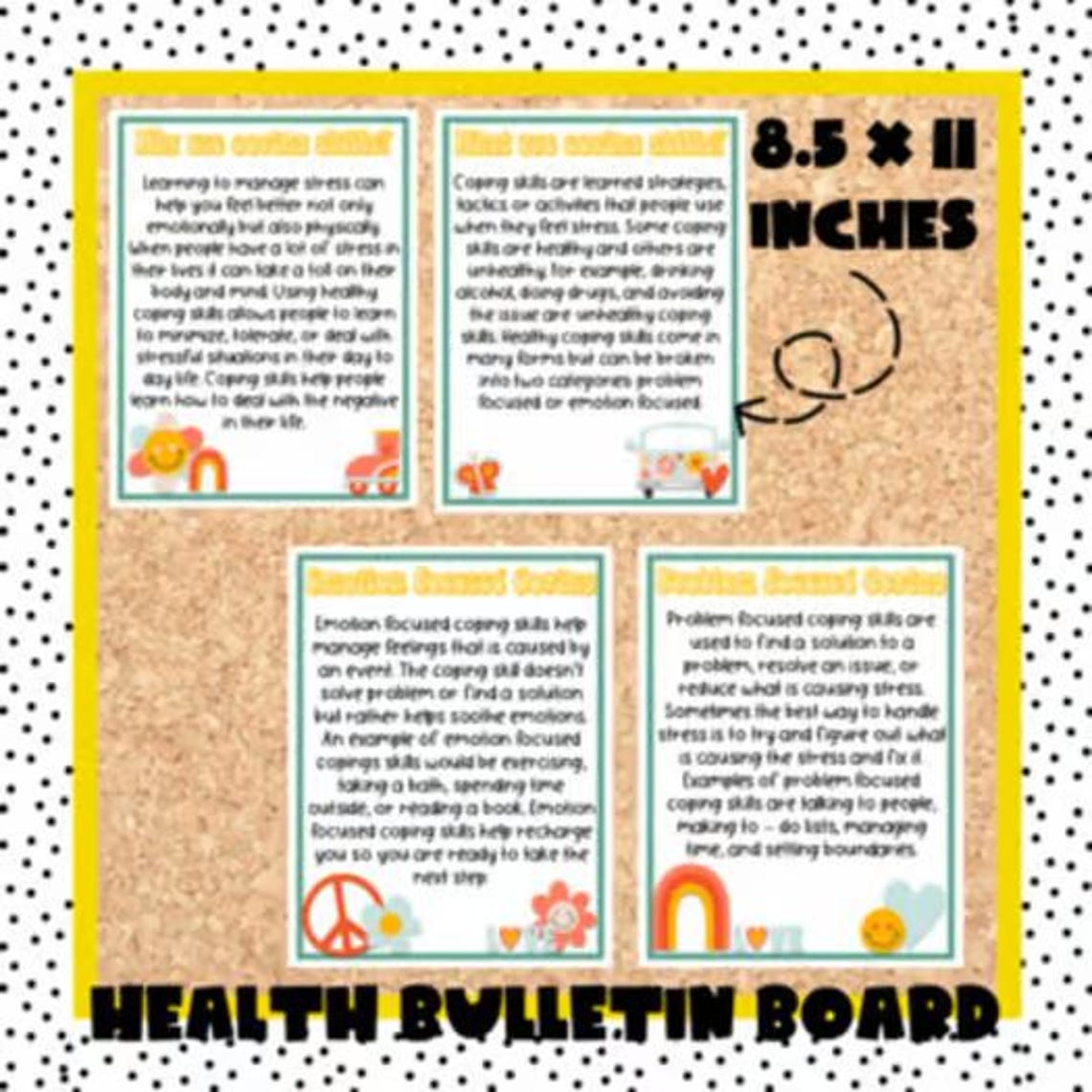 Mental Health Bulletin Board | Groovy Retro Theme | Coping Skills ...
