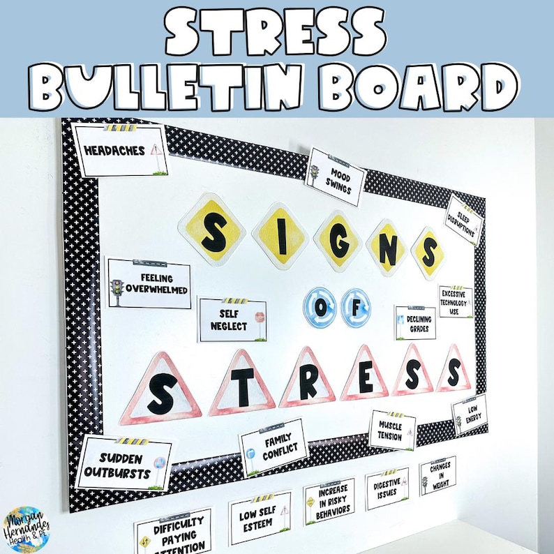 Stress & Mental Health Bulletin Board Printable DIY Kit to Print, Cut ...