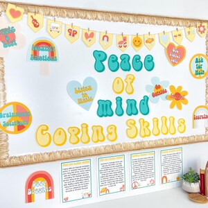 Mental Health Bulletin Board | Groovy Retro Theme | Coping Skills ...