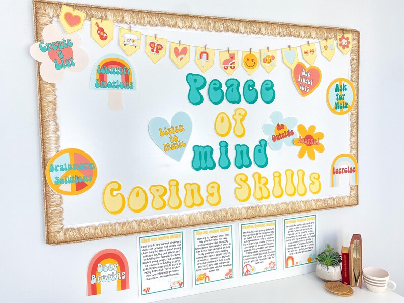 Mental Health Bulletin Board | Groovy Retro Theme | Coping Skills ...