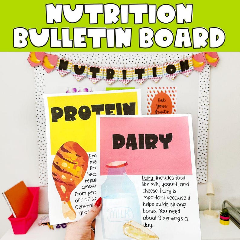 Nutrition Bulletin Board Kit: Classroom Posters & Decor (digital ...