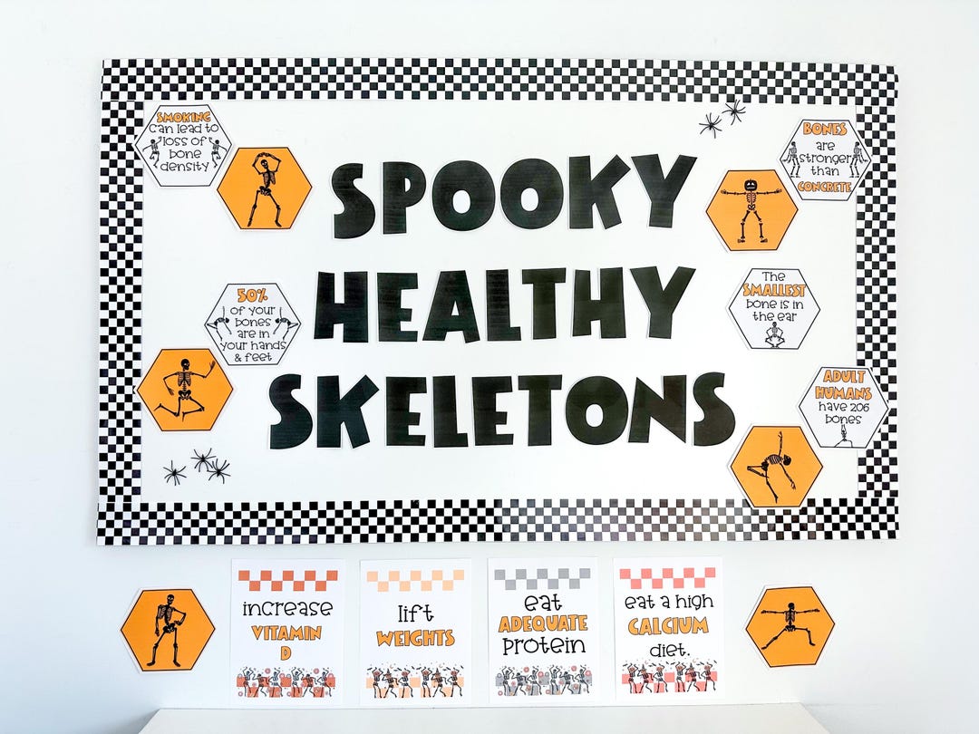Health Halloween Bulletin Board: Spooky Skeletons DIY Kit (printable ...