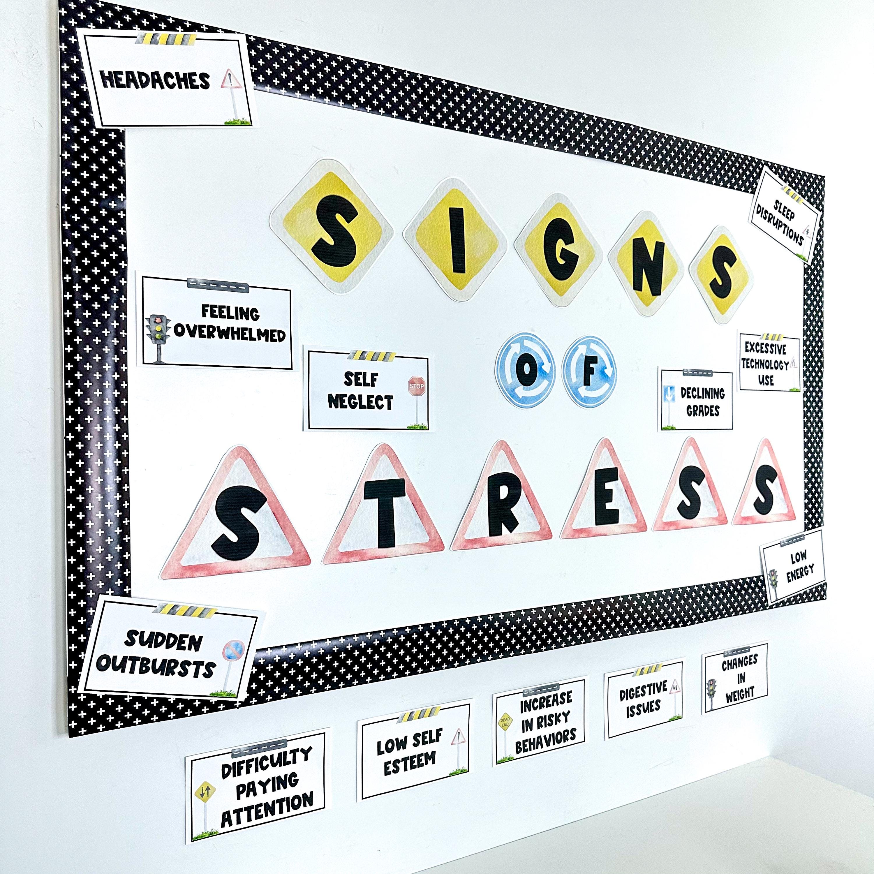 Stress & Mental Health Bulletin Board Printable DIY Kit to Print, Cut ...