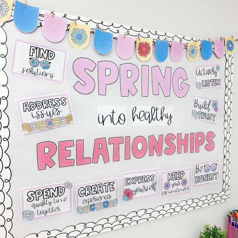 Spring Health Bulletin Board | Healthy Relationships - Etsy