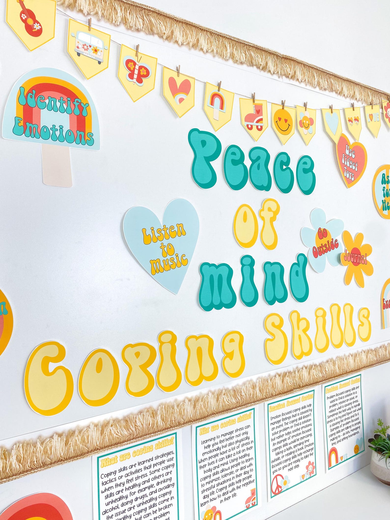 Mental Health Bulletin Board | Groovy Retro Theme | Coping Skills ...
