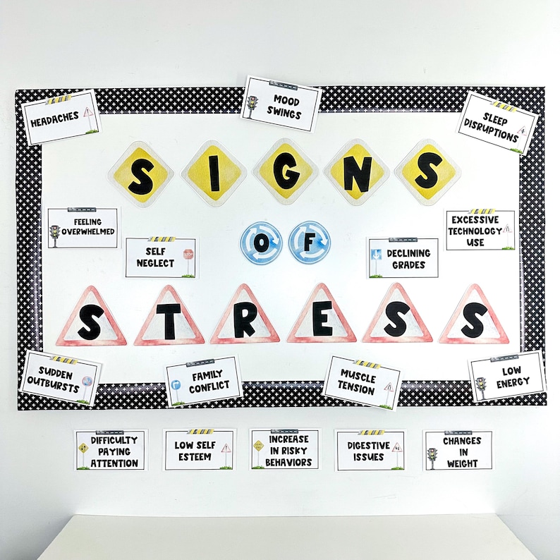 Stress & Mental Health Bulletin Board Printable DIY Kit to Print, Cut ...