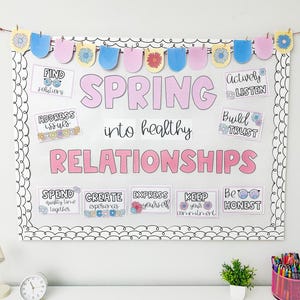Spring Health Bulletin Board | Healthy Relationships - Etsy