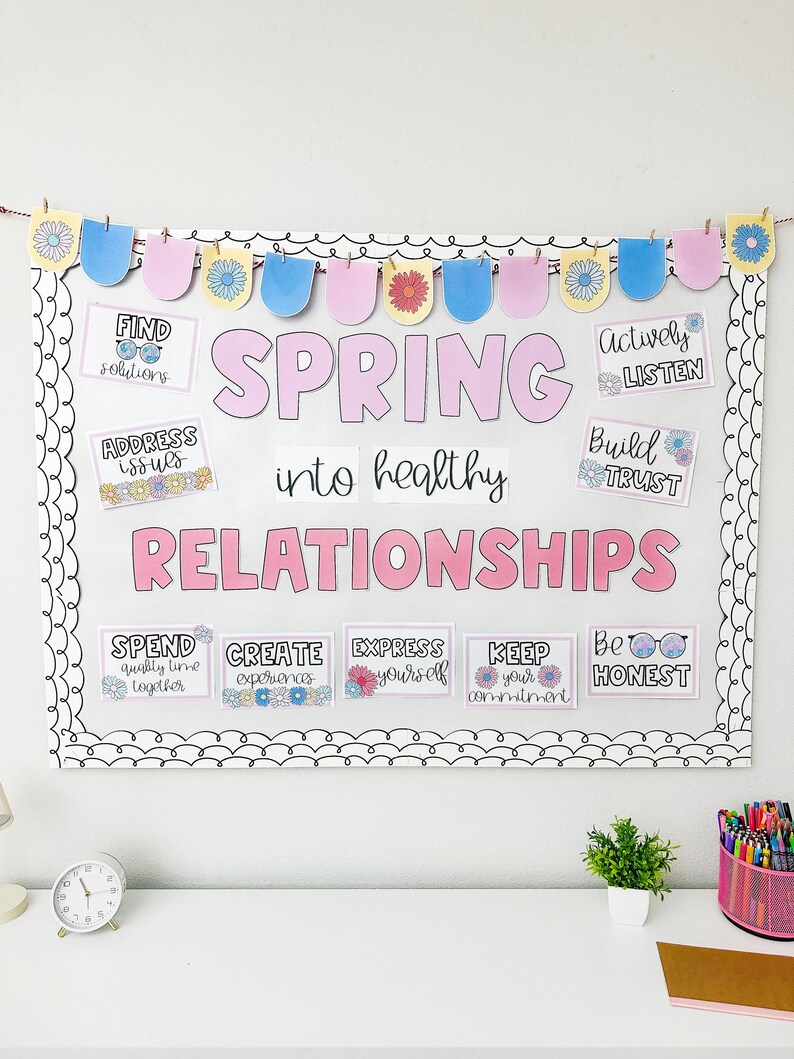 Spring Health Bulletin Board | Healthy Relationships - Etsy