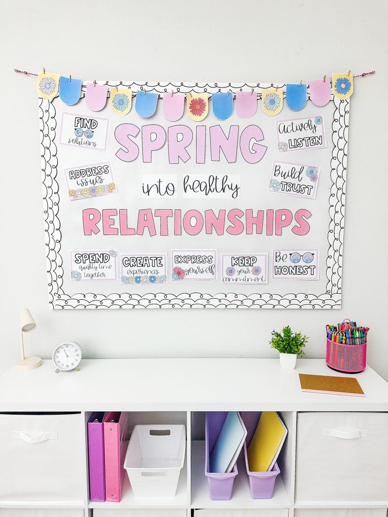 Spring Health Bulletin Board | Healthy Relationships - Etsy