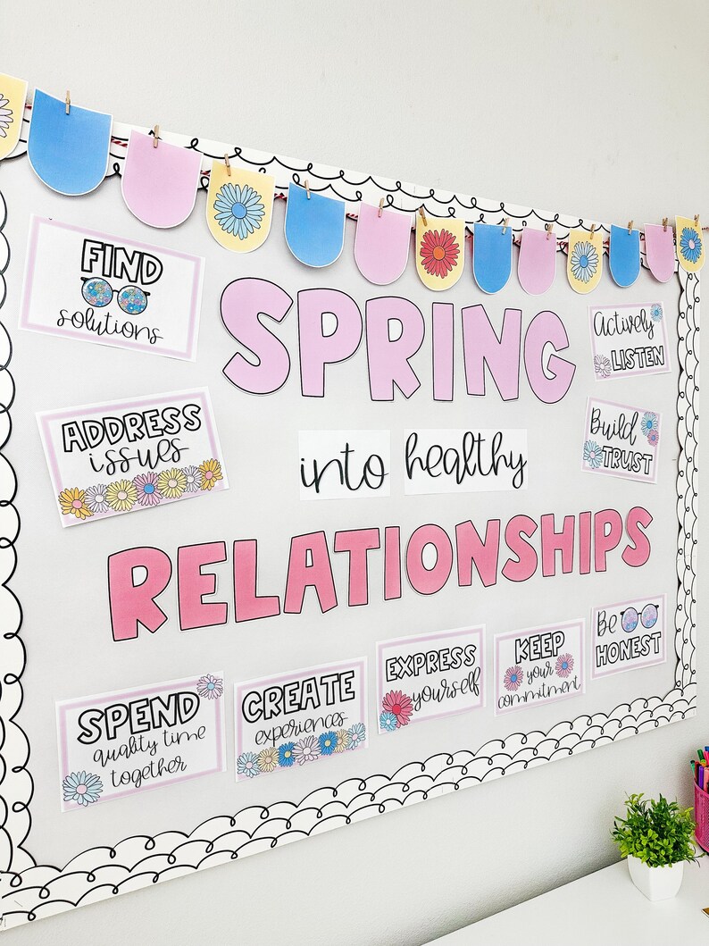 Spring Health Bulletin Board | Healthy Relationships - Etsy