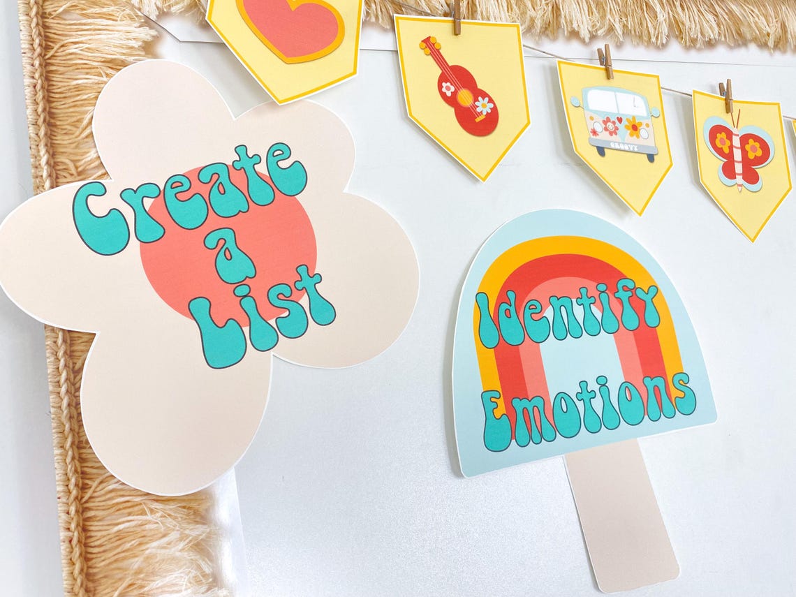 Mental Health Bulletin Board | Groovy Retro Theme | Coping Skills ...