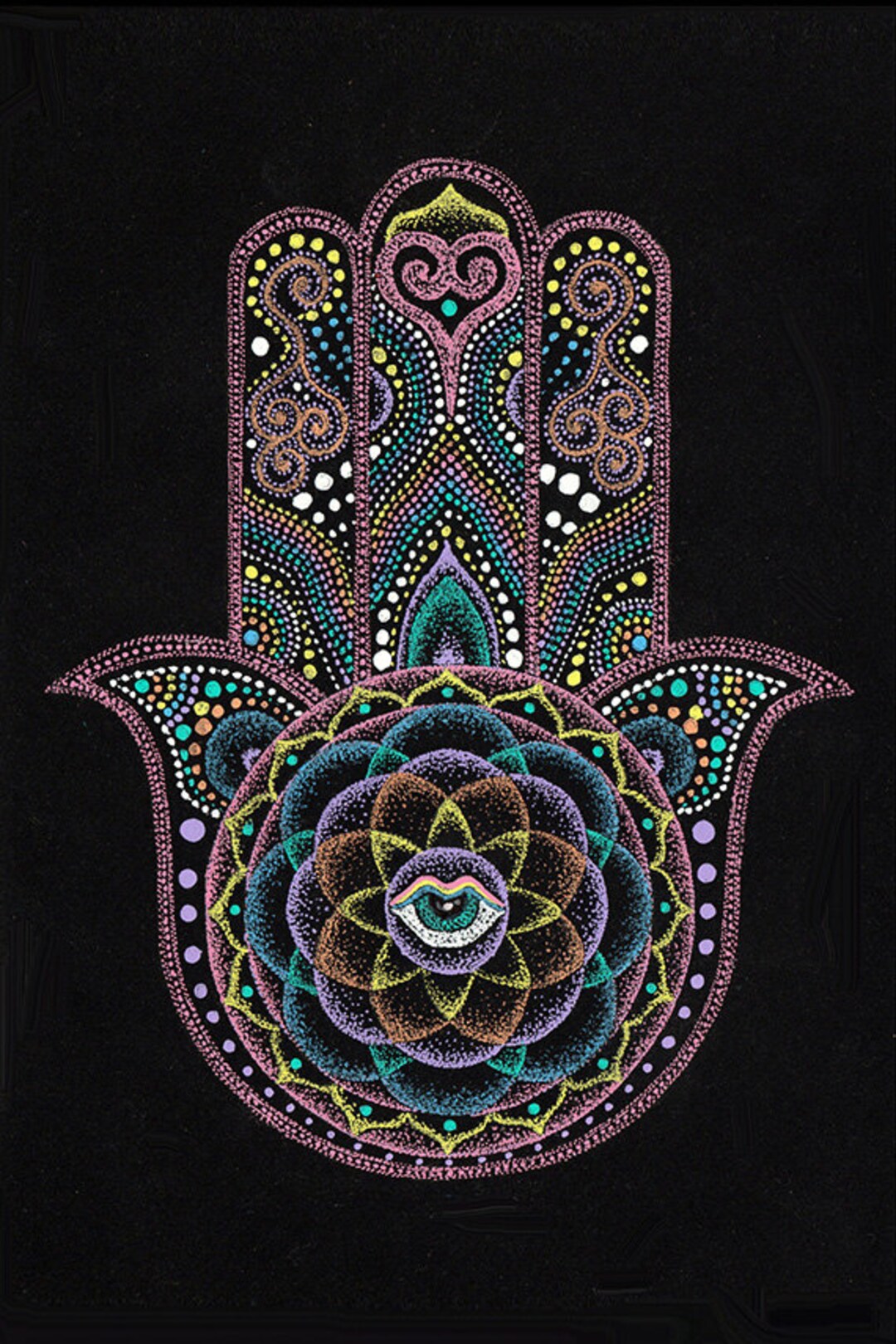 Instant Download Printable Table. Hamsa Mandala. - Etsy