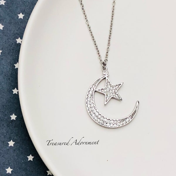Moon and Star Necklace (Just for you!) - Etsy