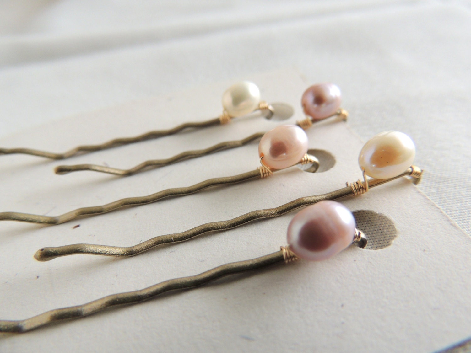 Pearl Hair Pins Single Freshwater Pearl Bobby Pins Gold Set - Etsy