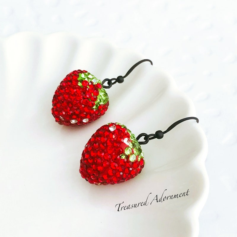 Strawberry Earrings - Etsy