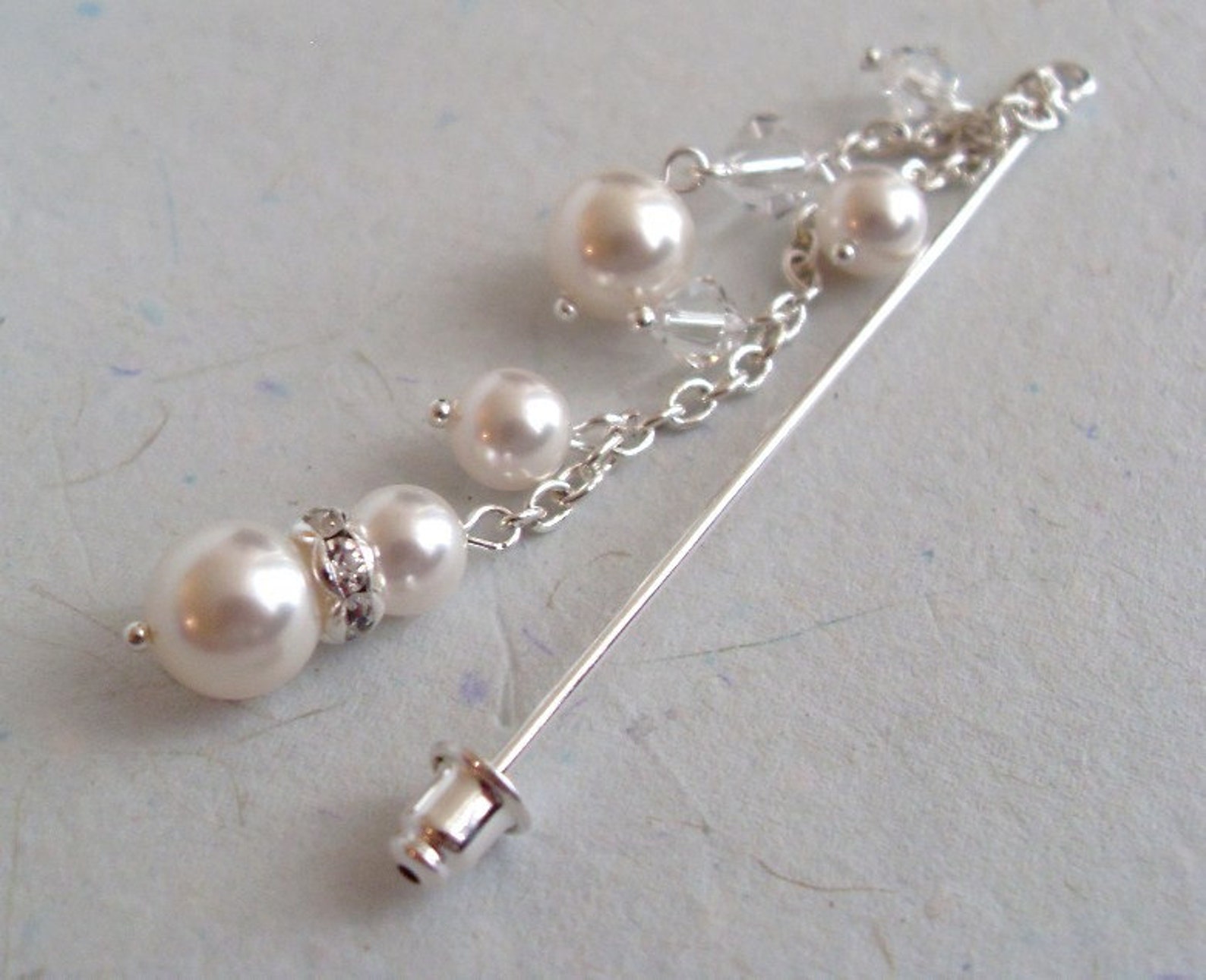 Swarovski Crystals and Pearls Dangle Hijab Pin Shawl Pin - Etsy