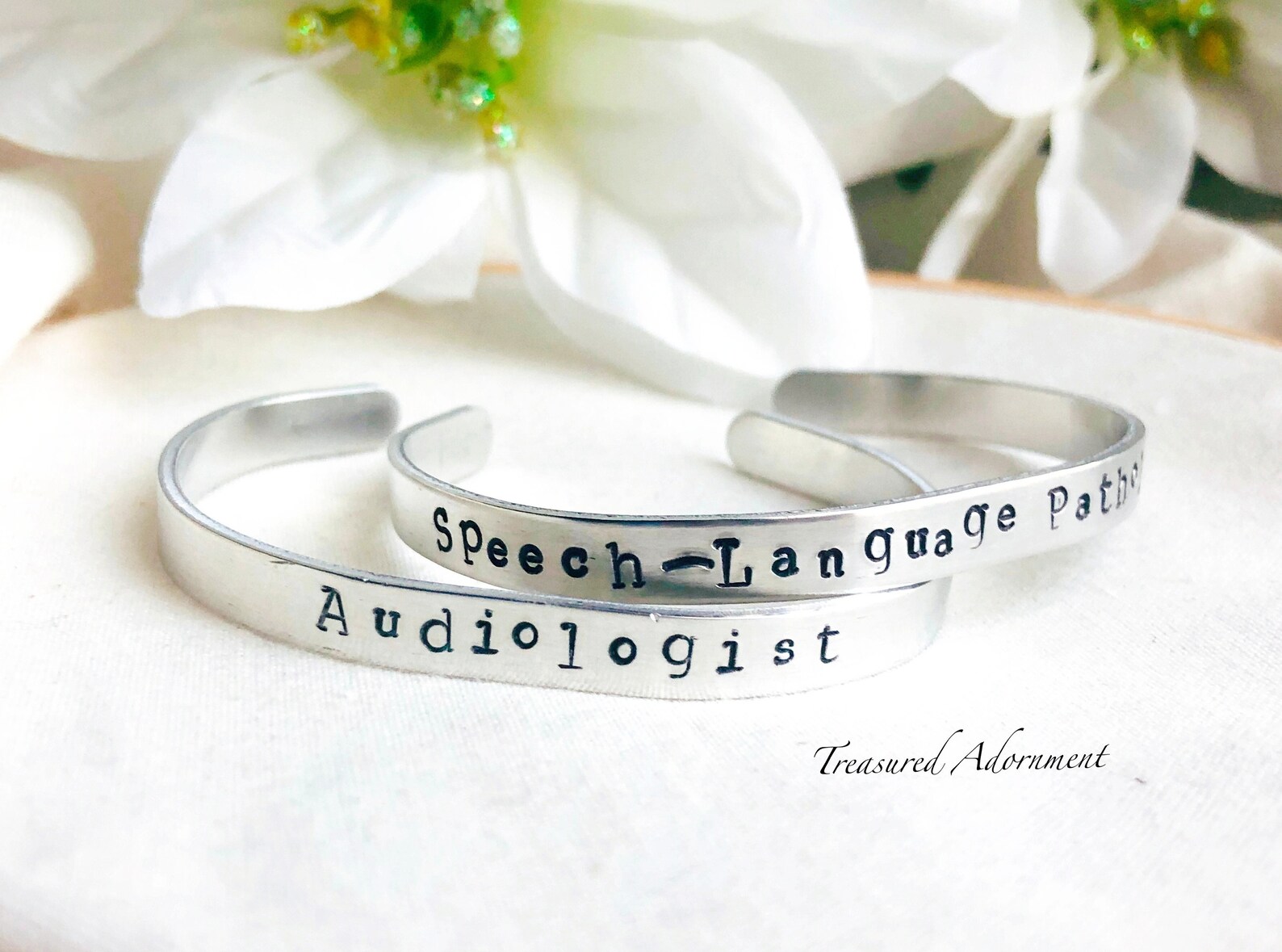 Audiologist, AUD, Audiology Gift, Hand Stamped 1/4" Cuff Bracelet ...