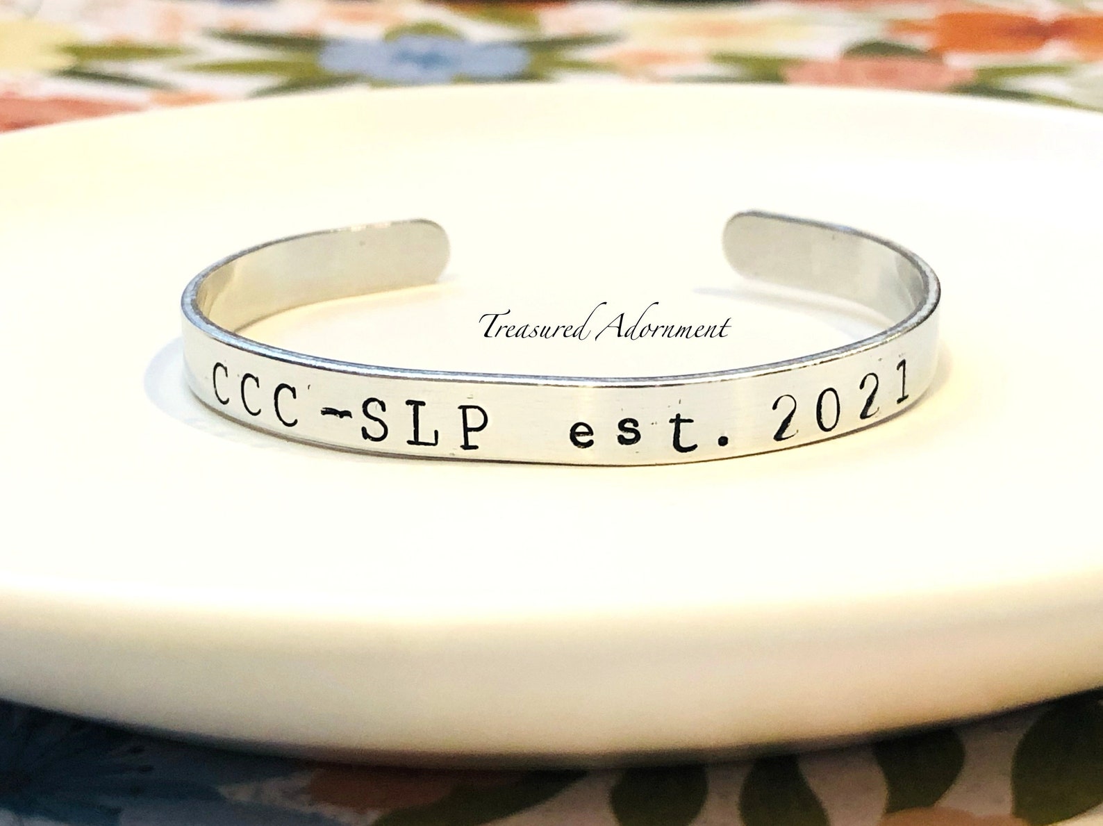 Speech-language Pathologist Bracelet, CCC-SLP, Hand Stamped 1/4 Cuff ...