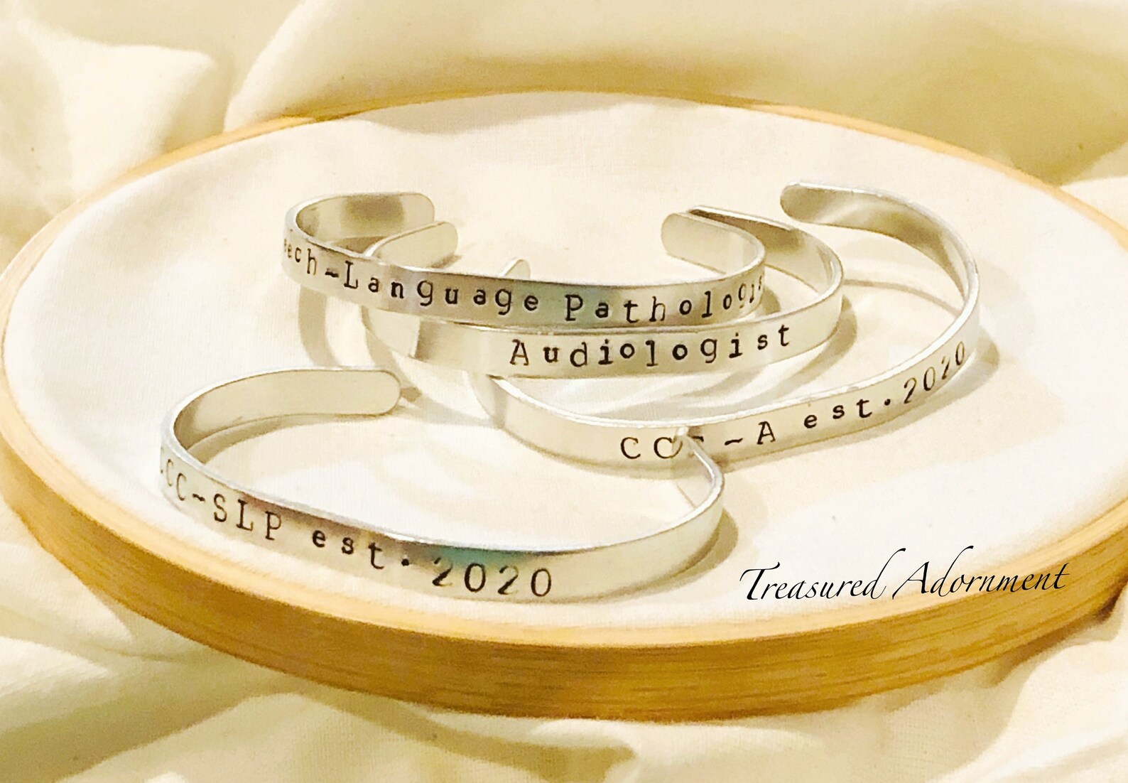 Speech-language Pathologist Bracelet, CCC-SLP, Hand Stamped 1/4 Cuff ...