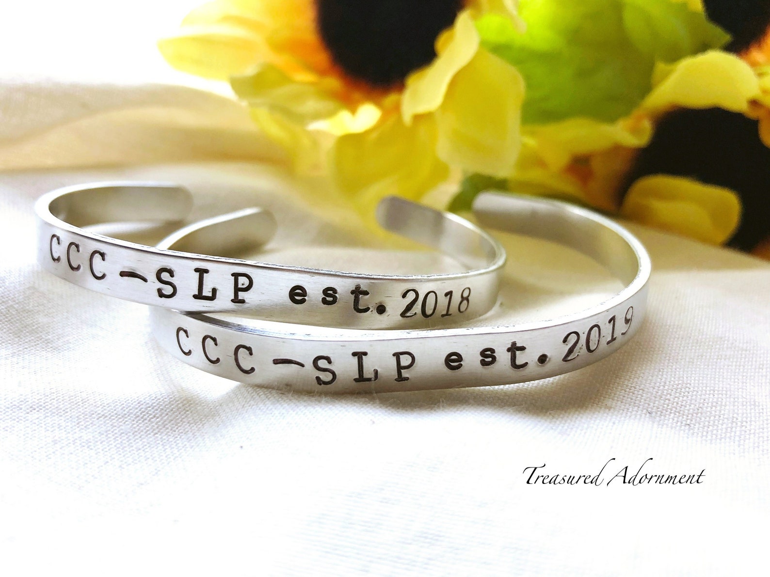 Speech-language Pathologist Bracelet, CCC-SLP, Hand Stamped 1/4 Cuff ...