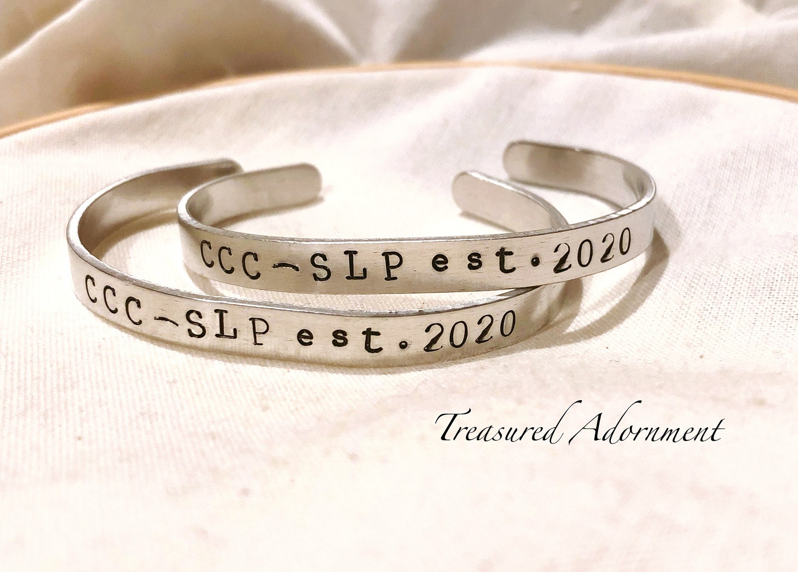 Speech-language Pathologist Bracelet, CCC-SLP, Hand Stamped 1/4" Cuff ...