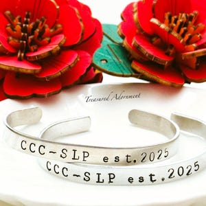 Speech-language Pathologist Bracelet, CCC-SLP, Hand Stamped 1/4" Cuff ...