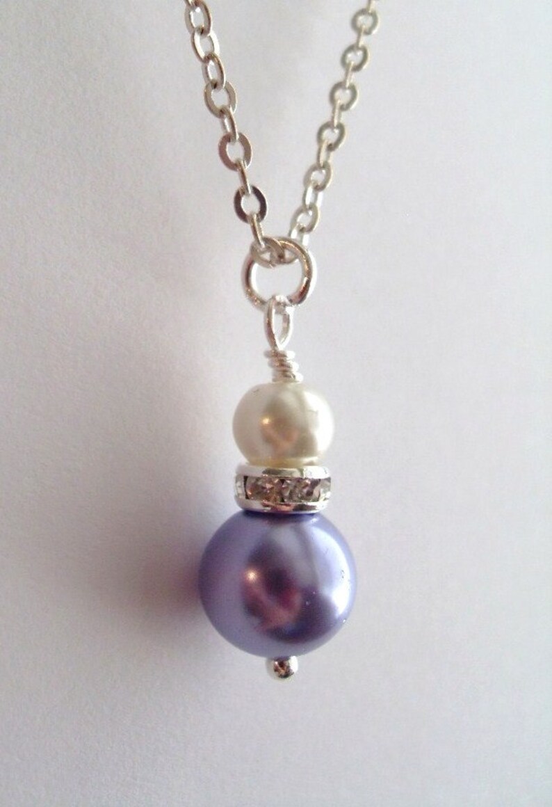Lavender and White Glass Pearls With Rhinestone Rondelles - Etsy