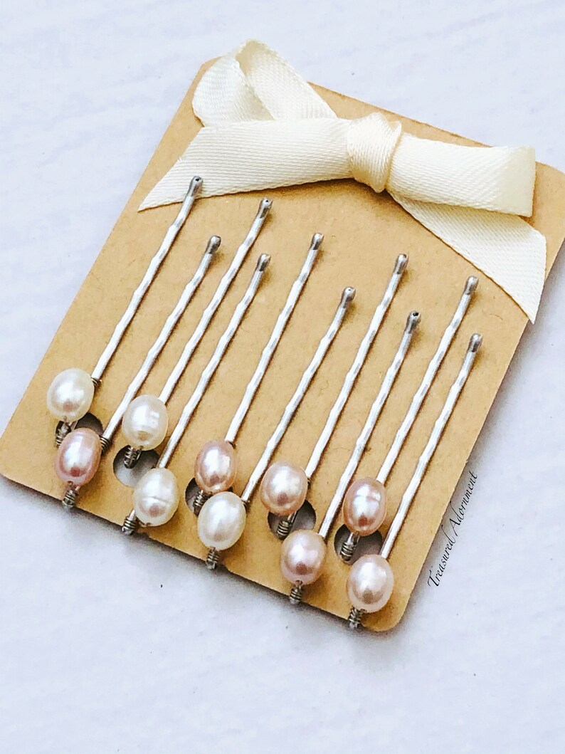 Pearl Hair Pins Single Freshwater Pearl Bobby Pins Silver | Etsy