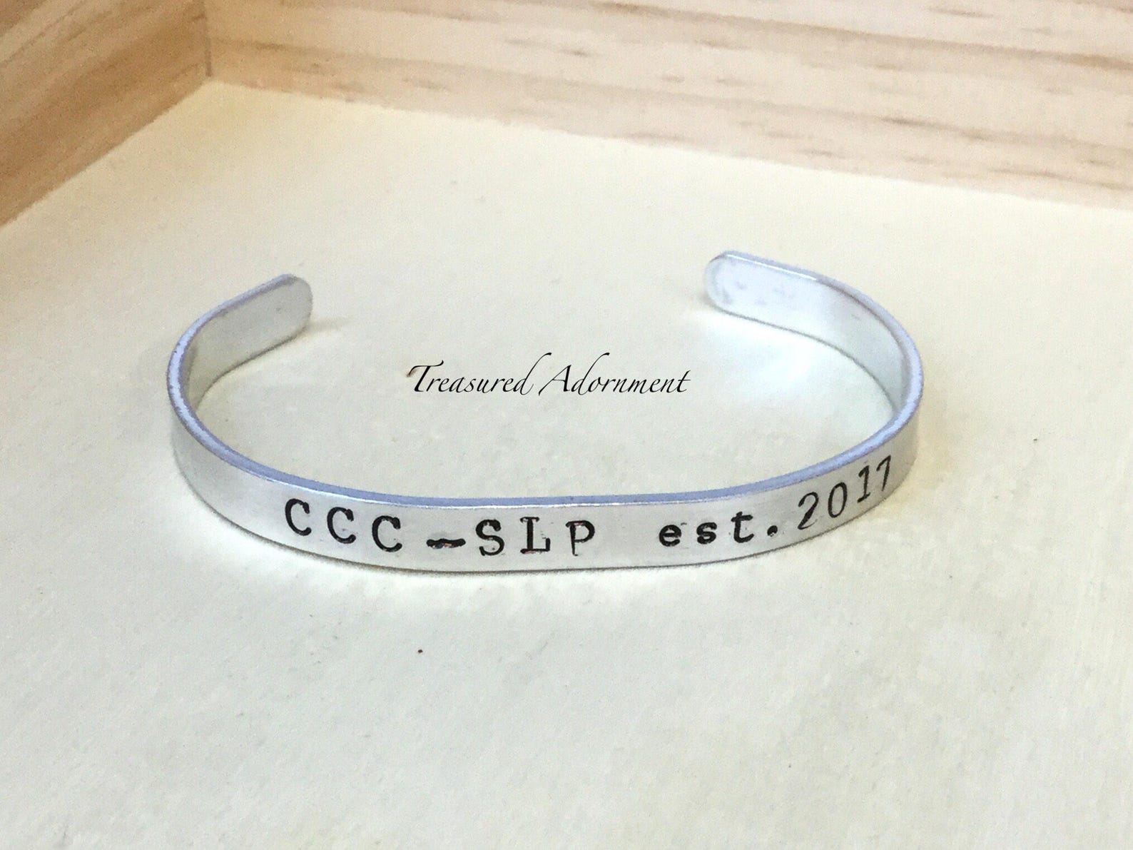 Speech-language Pathologist Bracelet, CCC-SLP, Hand Stamped 1/4 Cuff ...