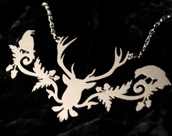 Animal Jewelry Silver Deer Necklace in Stainless Steel Stag - Etsy