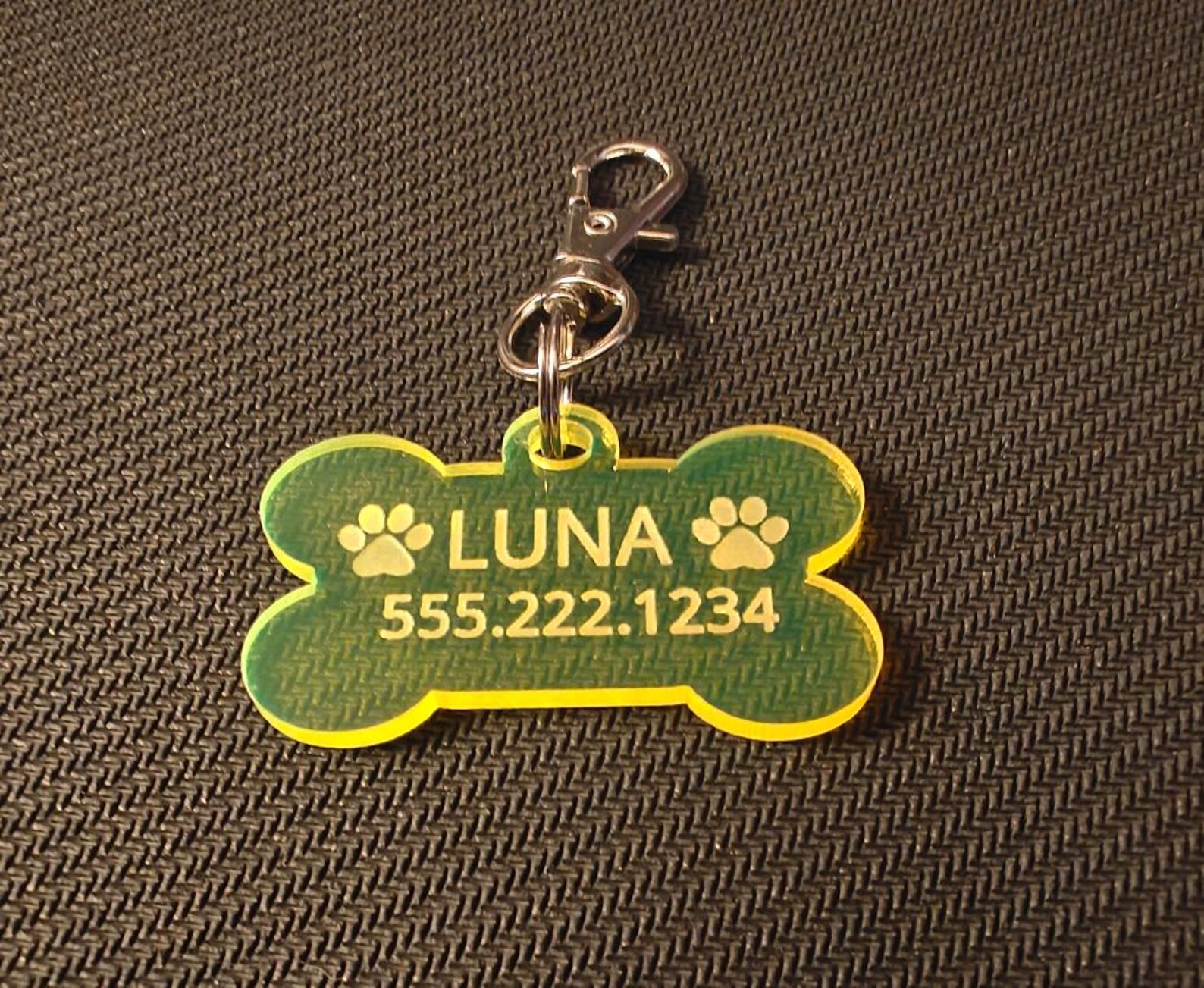 Personalized Acrylic Pet Tags – Custom Laser-engraved Bone-shape Name ...