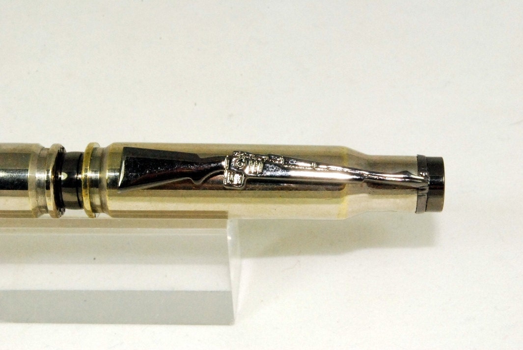 Bullet Ballpoint Twist Pen, Handmade, Military, 30 caliber Nickel ...