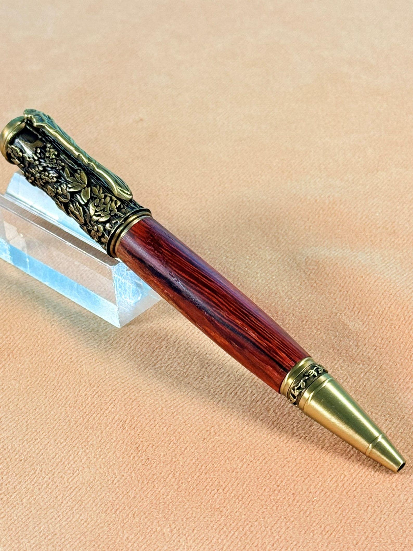 Gardening Gift Pen, Antique Brass With Tiger Oak Wood, Stunning ...