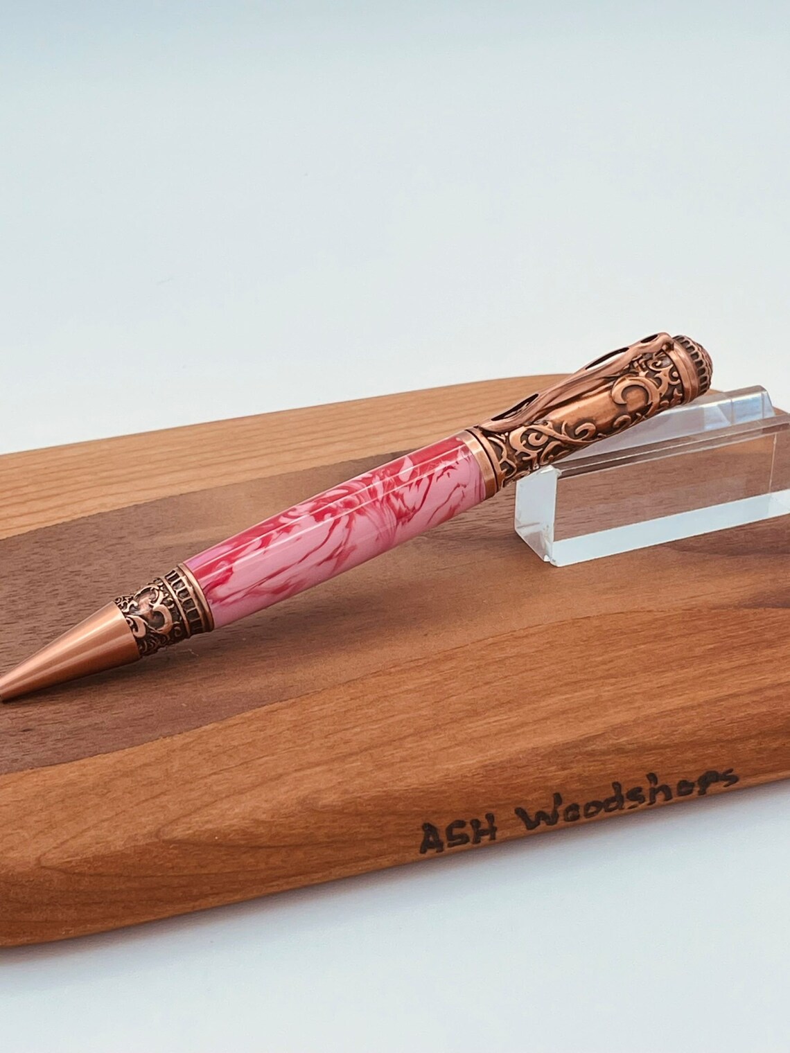 The Love Pen Handmade Twist Ballpoint Pen Copper Metal With Pink Blush ...