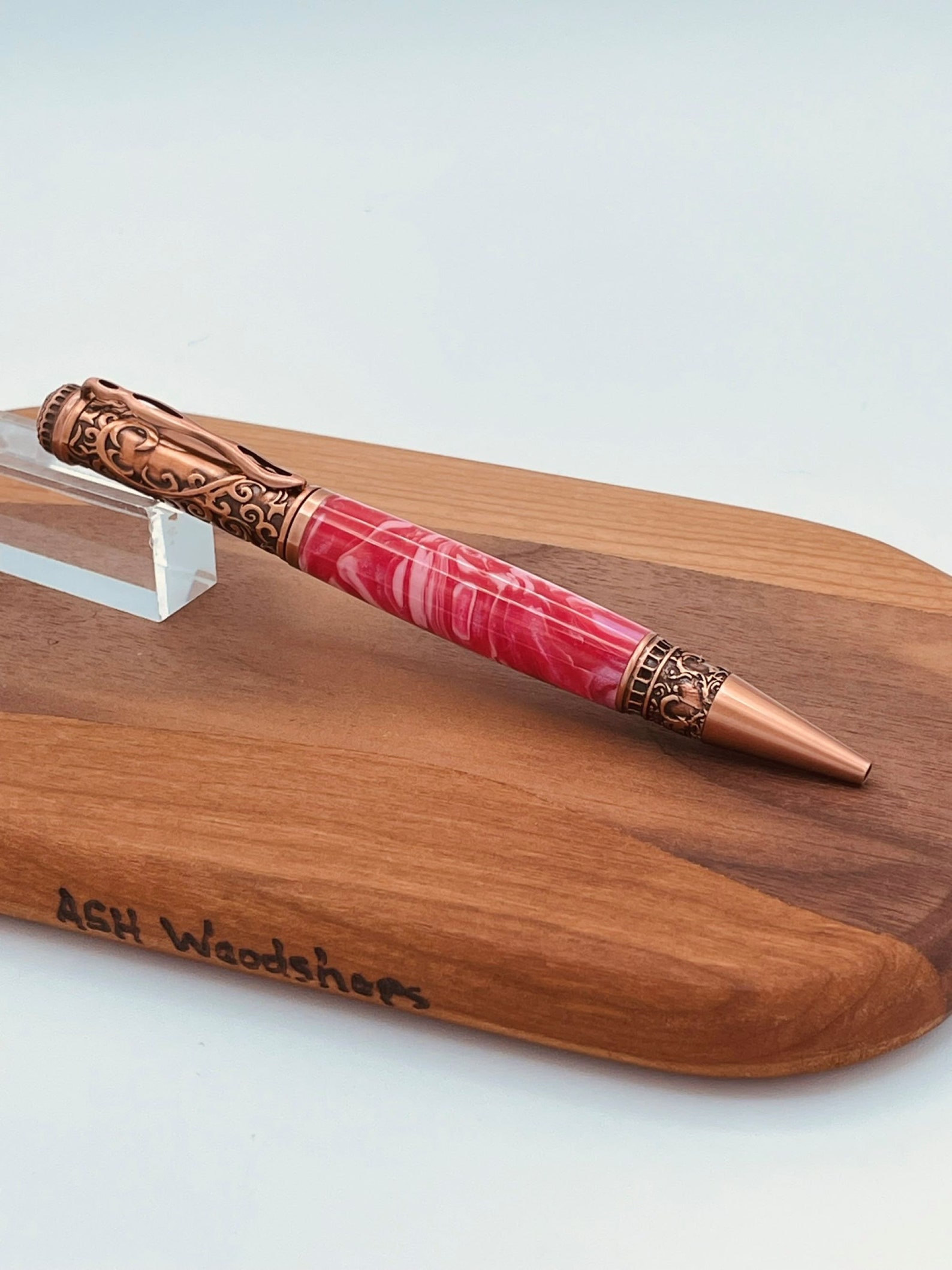 The Love Pen Handmade Twist Ballpoint Pen Copper Metal With Pink Blush ...