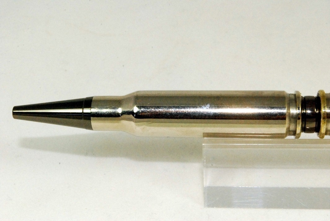 Bullet Ballpoint Twist Pen, Handmade, Military, 30 caliber Nickel ...