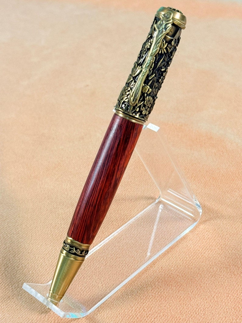 Gardening Gift Pen, Antique Brass With Tiger Oak Wood, Stunning ...