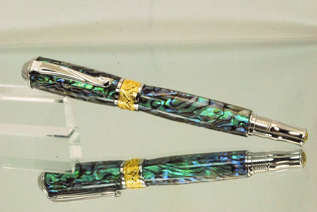 Paua Abalone Pen, Stunning Handmade Rollerball Pen Fit for a King or Queen, Handcrafted By ASH ...
