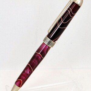 Handmade Purple Swirl Acrylic Pen: Rhodium Twist Ballpoint - Etsy