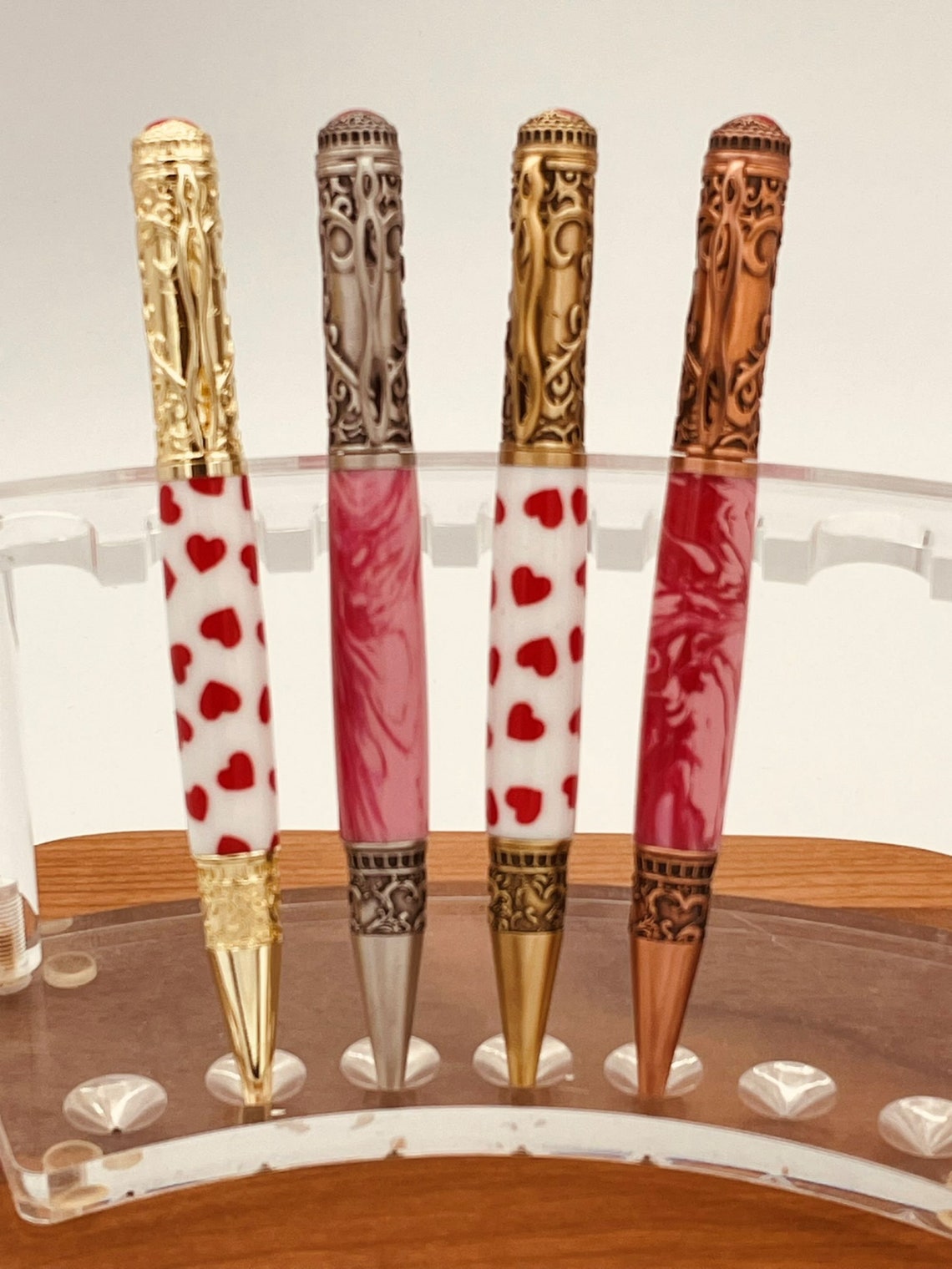 The Love Pen Handmade Twist Ballpoint Pen Copper Metal With Pink Blush ...