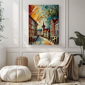 Graz Austria Art Print: Vibrant City Travel Poster - Etsy